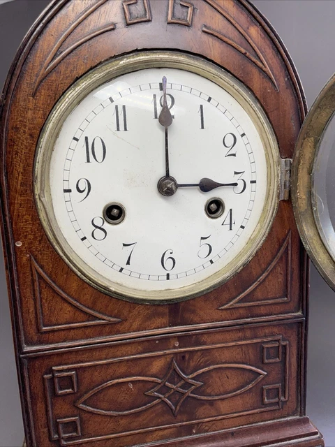 ANTIQUE GUSTAV BECKER Edwardian Lancet Mechanical Mantel Clock For ...