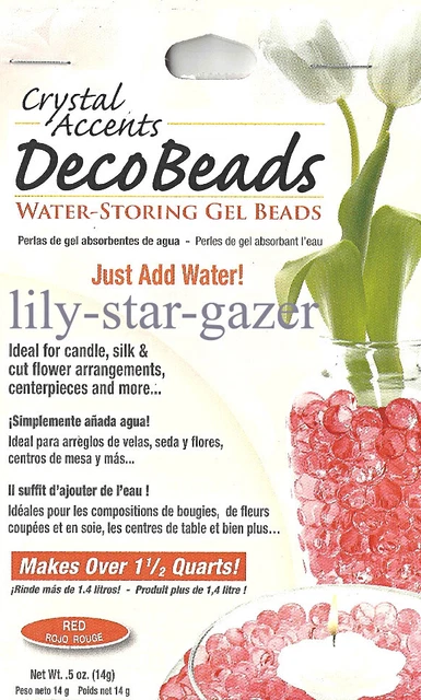 RED DECO BEADS - Water Storing Spherical Gel Beads - Floristry Crystal ...