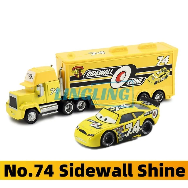 SET OF 2 Disney Pixar Cars No.74 Sidewall Shine Hauler Truck Diecast ...