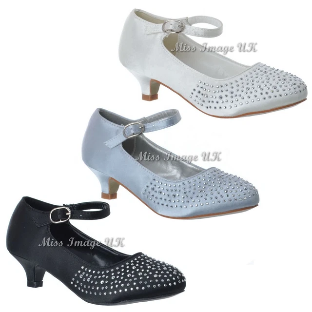 SCARPE SANDALI DA Matrimonio Bambine Mary Jane Raso Tacco Basso ...