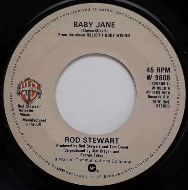 ROD STEWART - Baby Jane - Disque vinyle d'occasion 7 - L1450z EUR 14,83 ...