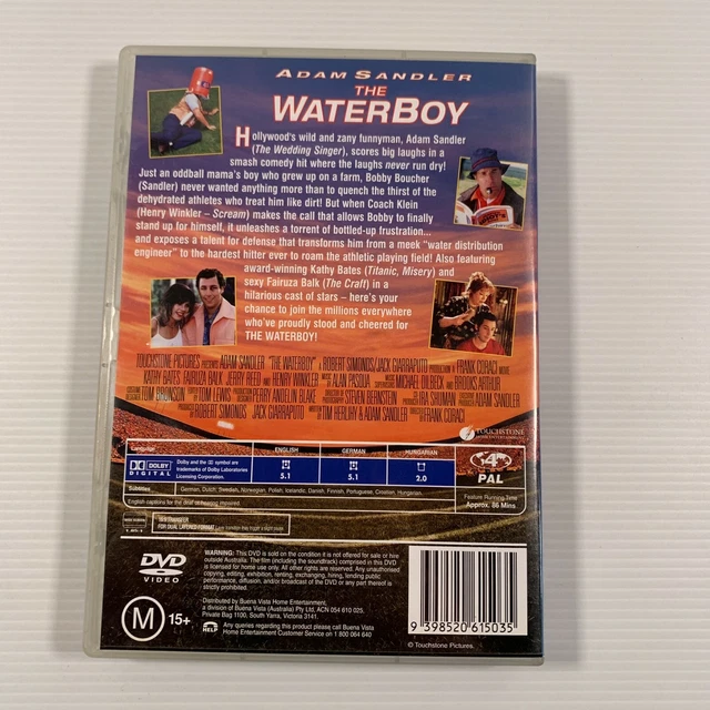 THE WATERBOY (DVD, 1998) Adam Sandler, Kathy Bates Henry Winkler Region ...