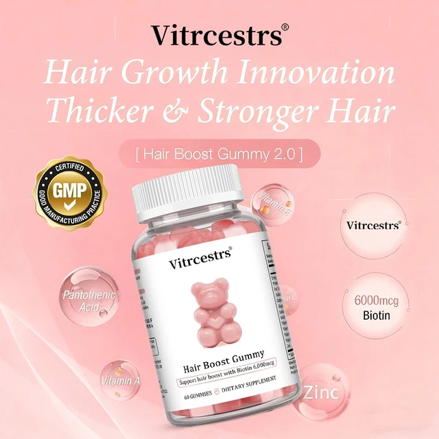 HAIR BOOST GUMMIES,SUPPORTS Hair Growth,Strengthen Hair Follicle £12.44 ...