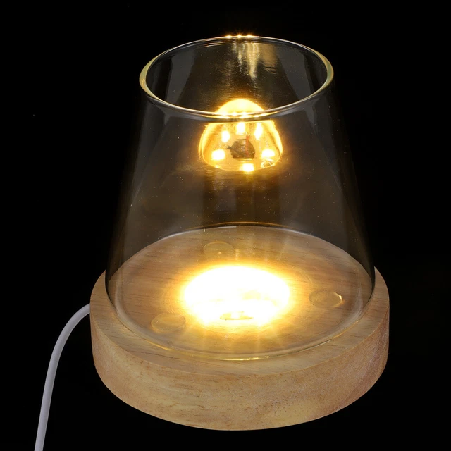 BASE 10X10X10CM GLASS Wood Diffuser for Essential Oils Display Light £ ...