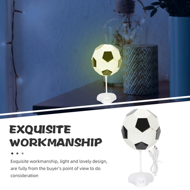 FOOTBALL LAMP BEDSIDE Table Soccer Bedroom Decor Themed Student Office ...