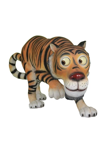 TIGER COMIC MADAGASCAR Life Size Resin Statue Cartoon Wild Cat Display ...