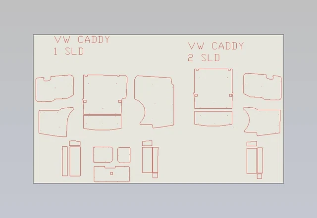 VW CADDY MAXI 2008- 2020 ply lining kit DXF file £45.00 - PicClick UK