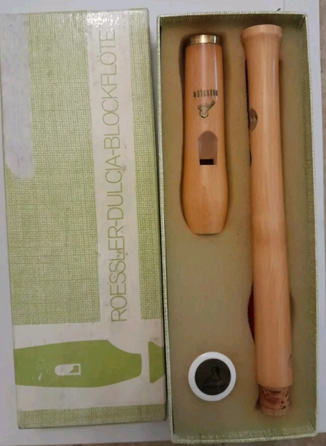 VINTAGE BOXED GERMAN Roessler Dulcia Blockflote Two Piece Wooden ...