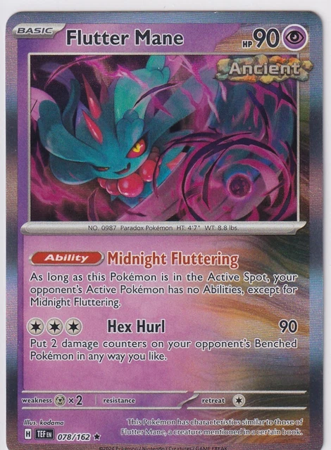POKEMON FLUTTER MANE Temporal Forces Set 2024 Rare Holo 078/162 Mint $2 ...