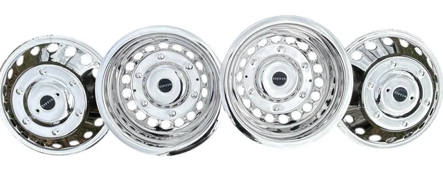 TIFFIN MOTORHOME OEM RealWheels 17” Chrome RV Wheel Covers Hubcaps Set ...