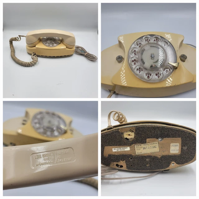 VINTAGE WESTERN ELECTRIC Bell System Princess Rotary Dial Ivory Cream Desk Phone £52.67 ...