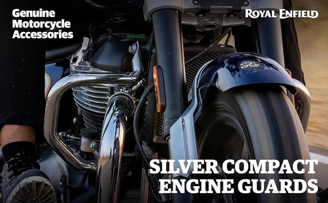 GENUINE ROYAL ENFIELD "Compact Engine Guard, Silver" For Super Meteor ...