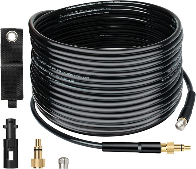 DEBOUCHEUR CANALISATION 15M/50FT, Tuyau De Vidange Pour Nettoyeur Haute Pression EUR 51,28 ...