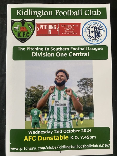 KIDLINGTON V AFC Dunstable, 2nd October 2024/25 £2.00 - PicClick UK
