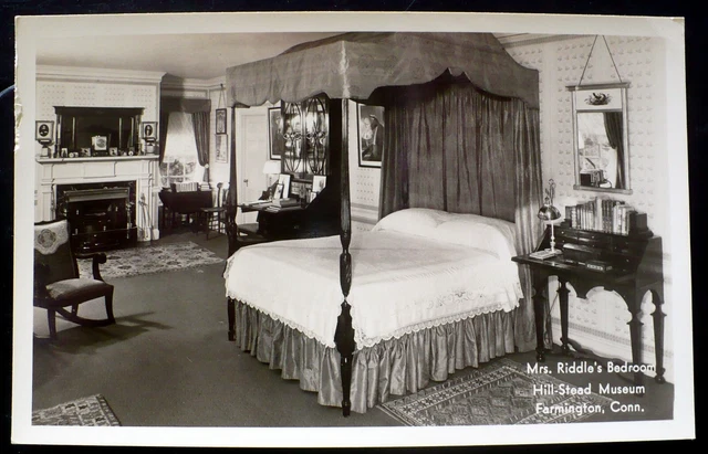 1950S RPPC HILL-STEAD Museum, Mrs. Riddle’s Bedroom, Farmington, CT EUR ...