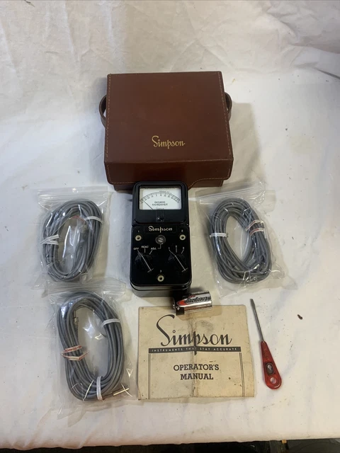 VINTAGE SIMPSON MODEL 385-3L V2 Series 2 Temperature Tester W/ Case ...
