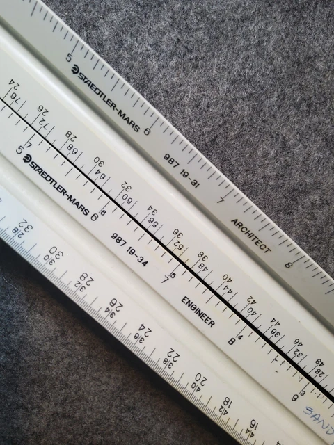 STAEDTLER-MARS 987 19-34 19-31 Engineering Scale Triangle Drafting ...