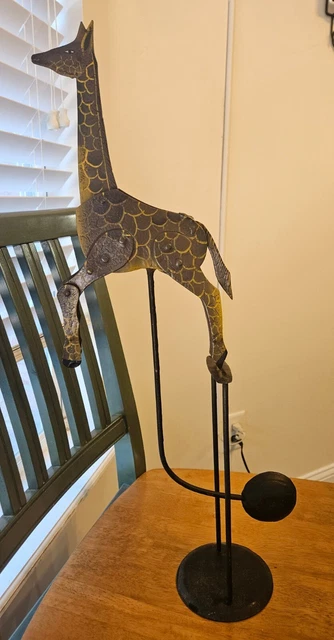 VINTAGE METAL GIRAFFE Sky Hook Balance Pendulum Metal African Folk Art ...