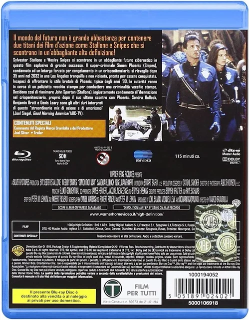 Demolition Man Blu Ray Sylvester Stallone Wesley Snipes Uk Import