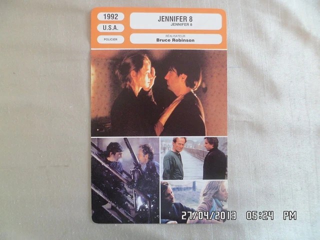 CARTE FICHE CINEMA 1992 JENNIFER 8 Andy Garcia Uma Thurman Lance ...