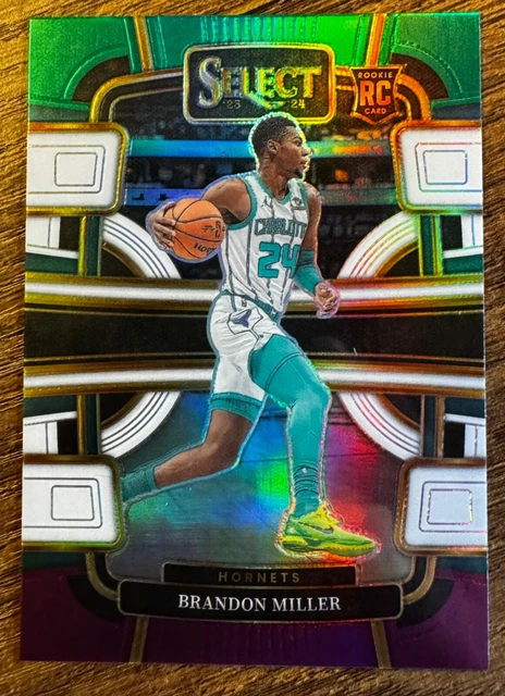 CARTA ROOKIE 2023-24 Panini Select Brandon Miller verde bianco viola ...