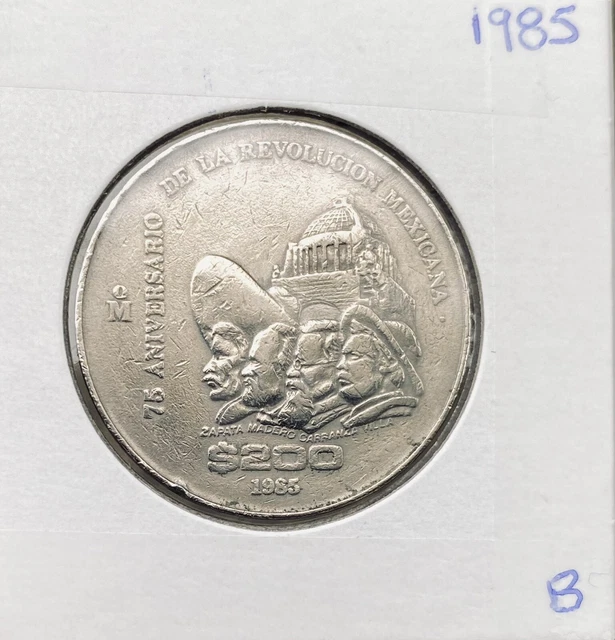1985 MEXICO COINS $200 Pesos 75th Aniversario Revolucion Commemorative ...