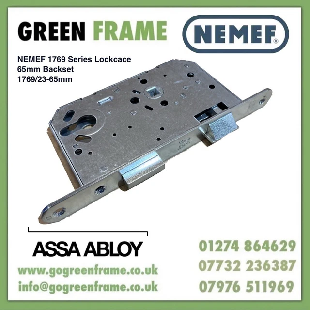 NEMEF 1769 SERIES Euro Profile Lockcace 65mm Backset Latch & Bolt 1769/ ...