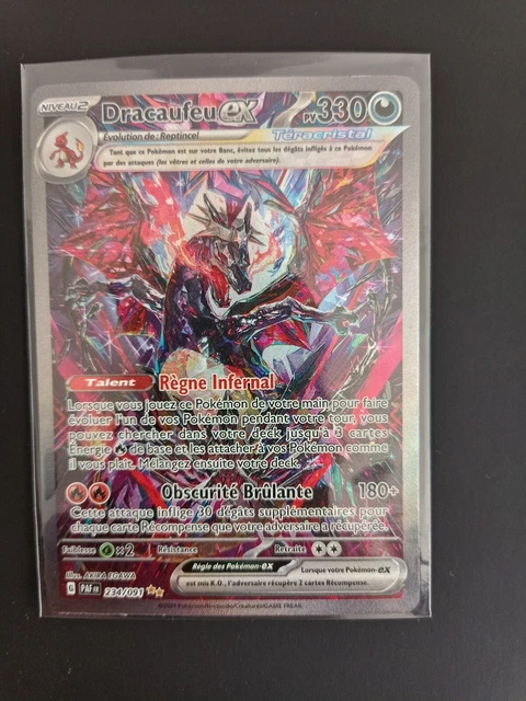 CARTE POKÉMON DRACAUFEU Ex 234/091 Destinées de Paldea ⚠️léger Défaut Decoupe⚠️ EUR 225,00 ...