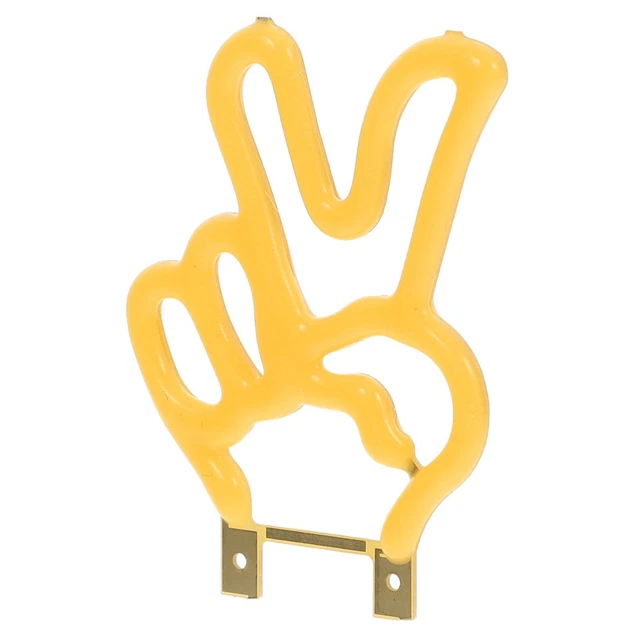 RETRO LED LIGHT Up Sign Peace Gesture Neon Light Custom Wall Decor £6. ...