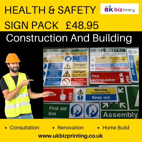 CONSTRUCTION SITE SAFETY Signs kit £48.95 - PicClick UK