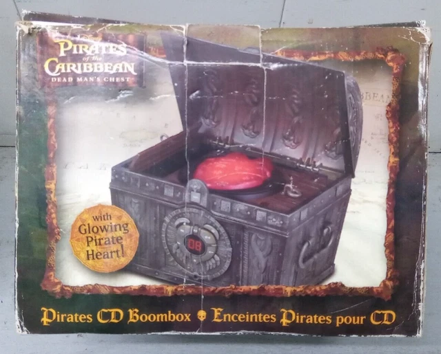 DISNEY PIRATES OF the Caribbean CD Player Treasure Chest Davy Jones ...