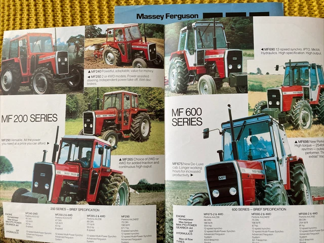 MASSEY FERGUSON TRACTOR 200-600-2000-Series Range Brochure 8 Pages £9.99 - PicClick UK