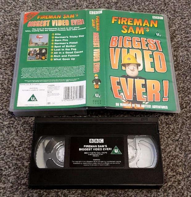 FIREMAN SAM FIREMAN Sam's Biggest Video Ever Bbc Pal Vhs Video Kids ...