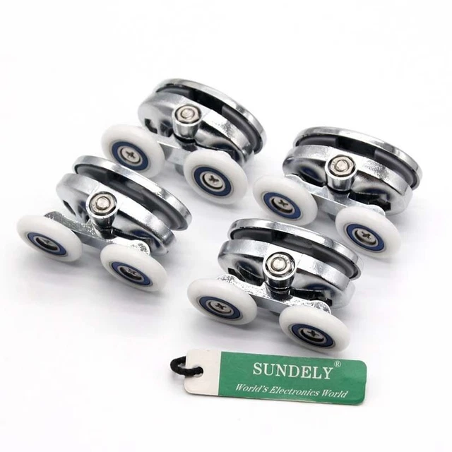 4X SHOWER GLASS Door Rollers/Runners/Pulleys Replacement 25mm top Twin ...