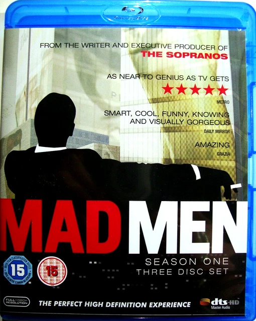 MAD MEN BLU-RAY Seasons One, Two & Three (1,2 &3) R FREE 3x 3 Disc Sets ...