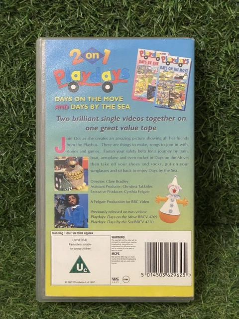 PLAYDAYS 2 ON 1 By The Sea Days On The Move (VHS Video 1997) £24.99 ...