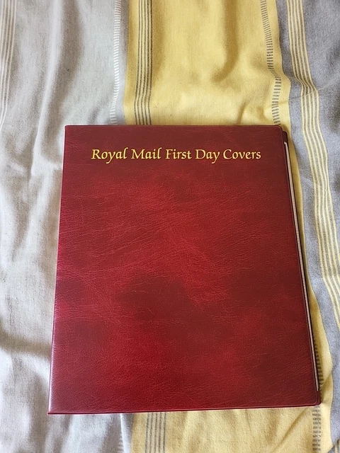ROYAL MAIL FIRST Day Cover Album Maroon 13 Leaves Excellent Condition £ ...