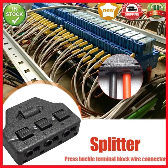 3 PORTS WIRE Connector Distribution LED Terminal Block Cable Splitter ...