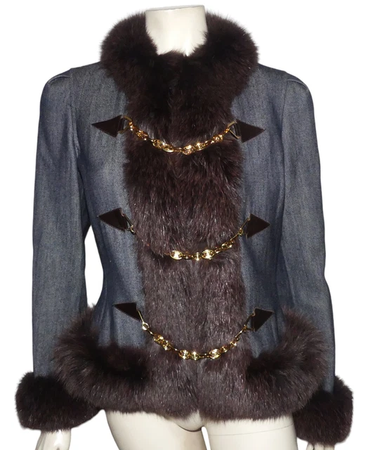 CELINE VESTE ESPRIT jeans et renard - Céline's fur jacket EUR 865,00 ...