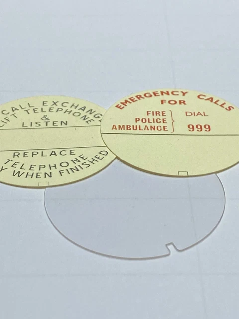 GPO 300 BAKELITE Series Vintage Rotary Telephone Dial Number Label ...