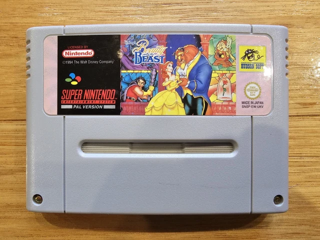 DISNEY'S BEAUTY AND the beast VGC Super Nintendo SNES PAL -TESTED ...