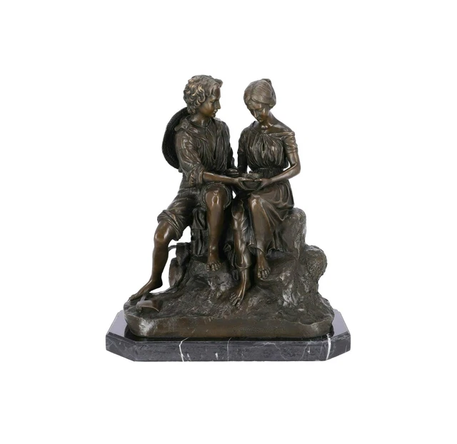 PETITE STATUE EN Bronze Figurine Homme Femme Amour Figurines Décoratifs ...