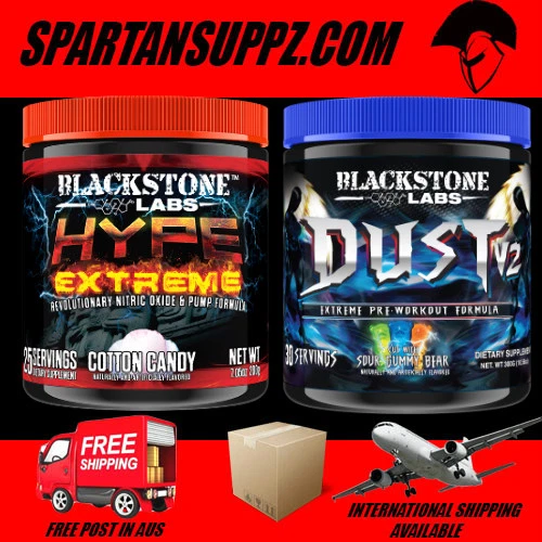 BLACKSTONE LABS DUST V2 & HYPE EXTREME Ultimate Pump Stack High Energy | Value $109.95 - PicClick AU
