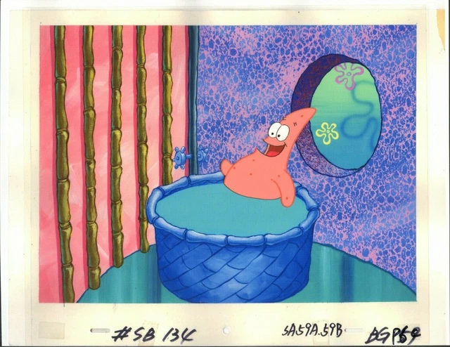 SPONGEBOB SQUAREPANTS PATRICK ORIGINAL PRODUCTION ANIMATION CEL w COA ...