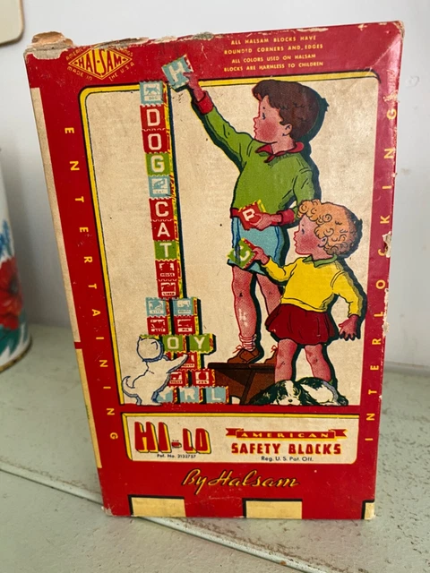 VINTAGE AMERICAN HI-LO Educational Interlocking Wooden Safety Blocks By ...