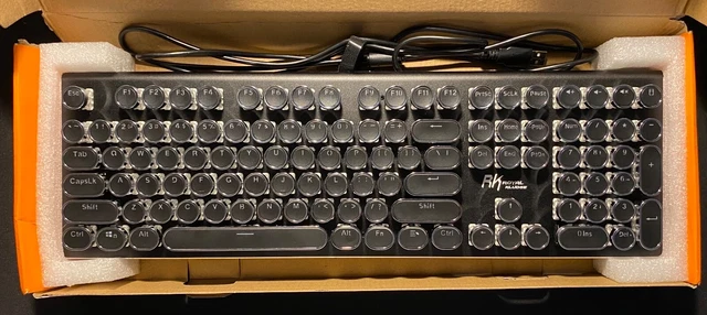 RK ROYAL KLUDGE Typewriter Style Mechanical Gaming Keyboard with True ...