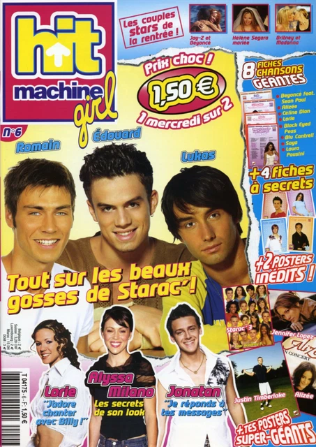 MAGAZINE HIT MACHINE GIRL n°6, LUKAS, LORIE, ALIZEE, Britney SPEARS ...