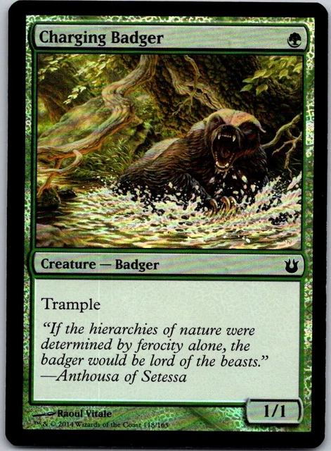Magic The Gathering Charging Badger Born Of The Gods Foil Mtg Free