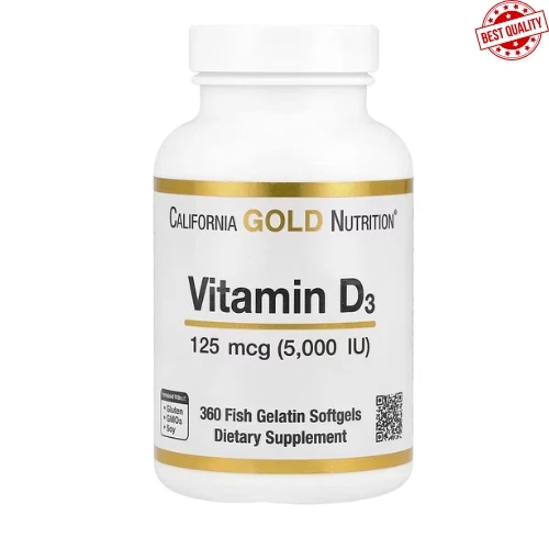 CALIFORNIA GOLD NUTRITION, Vitamin D3, 125 mcg (5,000 IU) 360 Fish ...