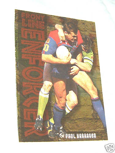 1995 NEWCASTLE Knights Front Line Enforcer Rugby League Card- Fe4 Paul ...